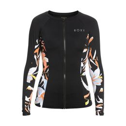 Roxy Rash Guard »Zipped« Anthracite Hibiscus Wave Swim L L Material: Mischgewebe aus recyceltem Nylon...