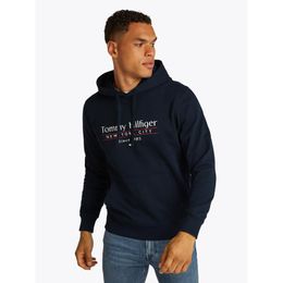 Tommy Hilfiger Hoodie &raquo;HILFIGER CENTER STACK HOODY&laquo;, mit gro&szlig;em mehrfarbigen Print Desert Sky M M Sweatshirt von Tommy Hilfiger Menswear