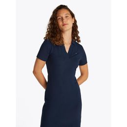Tommy Hilfiger Polokleid »SLIM OPEN NK POLO DRESS SS« mit gestickter Flagge Dark Night Navy Obermaterial: 95% Baumwolle, 5% Elasthan XS