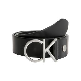 Calvin Klein Ledergürtel »CK ADJ.LOGO BELT 3.5CM« schwarz_silber
