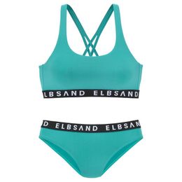 ELBSAND Bustier-Bikini mit Markenschriftzügen in Kontrastfarbe mint 34 - Cup C/D Cup C/D 34 Elastisches Band mit Markenschriftzug