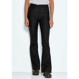 Noisy may Damen Noisy may Lederimitathose &raquo;NMSALLIE HW FLARE COATED PANTS NOOS&laquo; schwarz XL (42), L&auml;nge 32