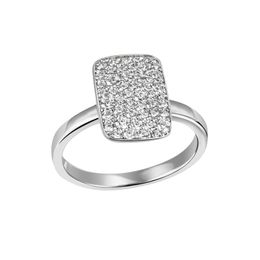 Firetti Fingerring »Schmuck Geschenk Silber 925 Silberring Quadrat« mit Zirkonia (synth.) silberfarben-kristallweiß 60 Damenring mit raffiniertem...