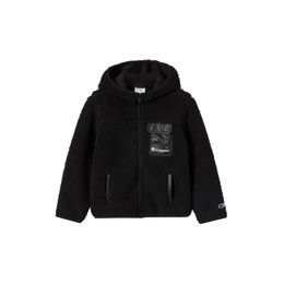Fleecejacke Champion "Polar Hooded Full Zip Top", Jungen, Gr. XL (164/170), nbk, Obermaterial: 100% Polyester, Jacken Fleecejacke