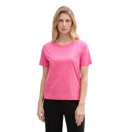 Tom Tailor Rundhalsshirt mit Herzmotiv als Frontprint carmine pink XS (34) XS (34) T-Shirt von Tom Tailor