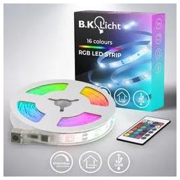 B.K.LICHT LED Stripe "USB LED Strip, 3 m, mit Farbwechsel", wei&szlig;, Flammen 90 Stk., Kabell&auml;nge 150m, Lichterketten, Lichtleiste, mit Fernbedienung, selbstklebend