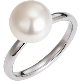 ADRIANA Perlenring »Schmuck Geschenk Silber 925 Fingerring Ring Genua« Made in Germany - mit Süßwasserzuchtperle silberfarben-weiß 56 Klassischer...