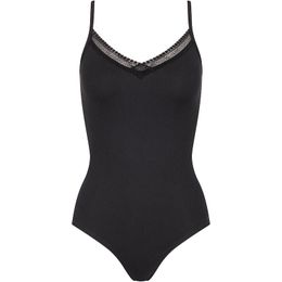 Sloggi Damen Sloggi Body &raquo;GO Ribbed&laquo; weiche Rippware mit Spitzenbesatz schwarz XL, N-Gr