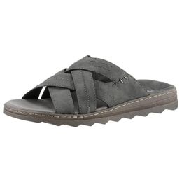Rieker Pantolette, Sommerschuh, Schlappen, Poolslides, mit modischer Laufsohle grau used 44 44 Pantolette mit markanter Laufsohle