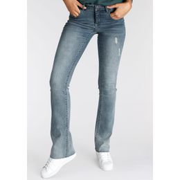 Arizona Bootcut-Jeans »Ultra-Stretch« ausgestellte Beinform, modischer Used-Look, normale Leibhöhe blue used 34 - N-Gr N-Gr 34 Bootcut-Jeans mit...