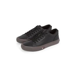 Tommy Hilfiger Herren Sneaker &raquo;TH HI VULC STREET LTH PATCH&laquo; , Freizeitschuh, Halbschuh, Schn&uuml;rschuh mit kleiner Logoflagge schwarz 43