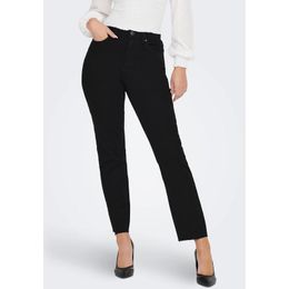 Only Straight-Jeans »ONLEMILY HW STR CRP ANK RAW MAE034« Black Denim 30 - Länge 34 Länge 34 30 Straight-Fit Jeans mit High Waist für eine schlanke...