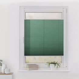 LICHTBLICK ORIGINAL Plissee &raquo;Klemmfix&laquo; Lichtschutz ohne Bohren verspannt Faltenstore Salbei + wei&szlig; + wei&szlig; 130 cm