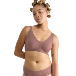 Bralette Sloggi "ZERO Feel 2.0", Kinder, Gr. XS, N-Gr, braun (cacao), Single Jersey, Obermaterial: 76% Polyamid, 24% Elasthan, BHs, nahtlos, herausnehmbare Pads, Mikrofaser, doppellagig