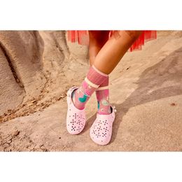 Crocs Damen Clog &raquo;Classic Floral Cut Out Clog&laquo; , Sandale, Sommerschuh, Loafer mit L&uuml;ftungs&ouml;ffnungen in Bl&uuml;tenstruktur rosa 36
