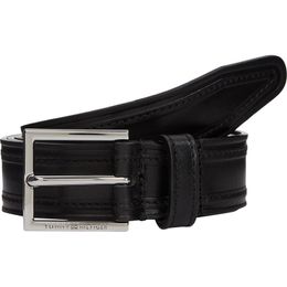 Tommy Hilfiger Ledergürtel »HUDSON EMBOSS LEATHER 3.0« Größenverstellbar Black