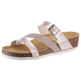 ANISTON SHOES Pantolette, Keilabsatz, Sommerschuh, Schlappen mit Schnallenverschluss roségoldfarben 37 37 Aus der neuen Schuhkollektion von ANISTON