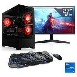 CSL Gaming-PC-Komplettsystem "AeroVision V24390", Energieeffizienz: E (A-G), schwarz, Microsoft Windows 11 Home (64 Bit), 64 GB RAM 2.000 GB SSD, Computer_Komplettsysteme