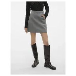 V&eacute;ro Moda Minirock VERO MODA "VMFORTUNEALLISON HW SHORT SKIRT GA NOOS", Damen, Gr. XL (42), grau (medium grau melange), Web, Obermaterial: 100% Polyester, unifarben, sehr figurbetont kurz, R&ouml;cke Minirock