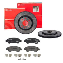 Brembo Bremsensatz-Vorderachse MAX LINE Bremsensatz, Scheibenbremse vorne rechts links innenbel&uuml;ftet 266mm f&uuml;r CITRO&Euml;N (DF-PSA) PEUGEOT VAUXHALL OPEL