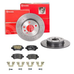 Brembo Bremsensatz-Hinterachse XTRA LINE Bremsensatz, Scheibenbremse hinten rechts links Gelocht 264mm f&uuml;r KIA GENERAL MOTORS SATURN VAUXHALL OPEL 955