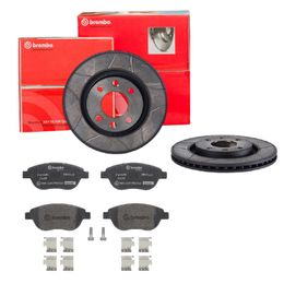 Brembo Bremsensatz-Vorderachse MAX LINE Bremsensatz, Scheibenbremse vorne rechts links innenbelüftet 266mm für CITROËN (DF-PSA) PEUGEOT DONGFENG VAUXH