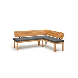 58 aufm Kessel ECKBANK Damita 194 x 155 x 84 Massivholz Kernbuche geölt/Grau | Gr.: onesize