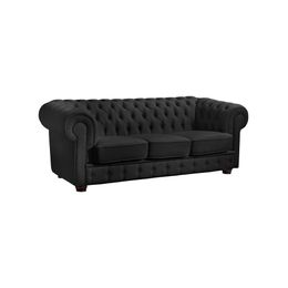 58 aufm Kessel SOFA 3-Sitzer Kalea Bezug Kunstleder Buche nussbaum dunkel / schwarz | Gr.: onesize