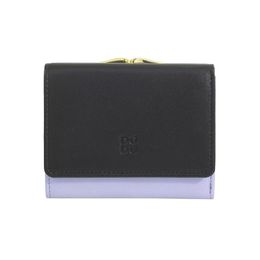DuDu Corsica Geldbörse RFID Schutz Leder 11 cm in black-lavander | Gr.: onesize