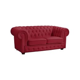 58 aufm Kessel SOFA 2-Sitzer Kalea Bezug pigmentiertes Nappaleder Buche nussbaum dunkel / rot | Gr.: onesize