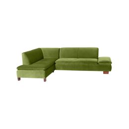 others ECKSOFA mit Ottomane links Kaye Bezug Samtvelours Buche nussbaum dunkel / oliv | Gr.: onesize