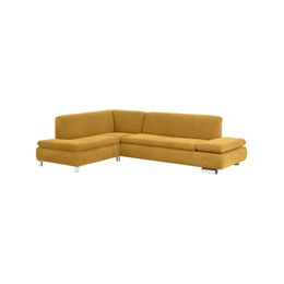 others ECKSOFA mit Ottomane links Kaye Bezug Veloursstoff Metallfuß verchromt / mais | Gr.: onesize