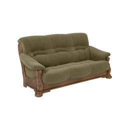 others SOFA 3-Sitzer Katlin Bezug Flockstoff Eiche rustikal P43 / grün | Gr.: onesize