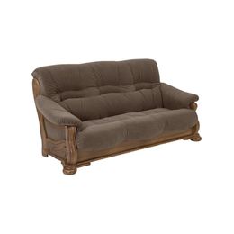 others SOFA 3-Sitzer Katlin Bezug Flockstoff Eiche rustikal P43 / braun | Gr.: onesize