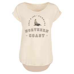 F4NT4STIC Long Cut T-Shirt Robbe Knut & Jan Hamburg in Whitesand | Gr.: S