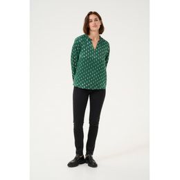 Kaffe Langarm-Bluse KAsofie Regular fit in Green With Foil Print | Gr.: 34
