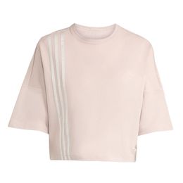 adidas originals T-Shirt 'Off Placed 3-Stripes' Damen Gr&ouml;&szlig;e L pastellpink / wei&szlig;