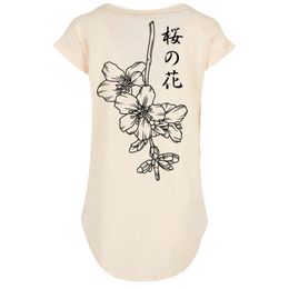 F4NT4STIC Long Cut T-Shirt Japan Flower in Whitesand | Gr.: S
