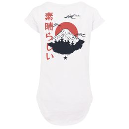 F4NT4STIC Long Cut T-Shirt Mount Fuji in wei&szlig; | Gr.: S