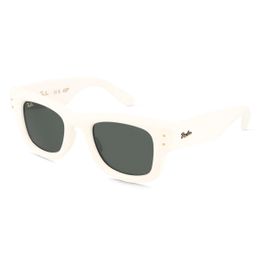 Ray-Ban 0RB4940 WAYFARER PUFFER | Unisex-Sonnenbrille | Fassung: Vollrand, Quadratisch, Kunststoff, Weiß | Glasfarbe: Grau