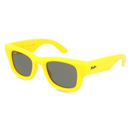 Ray-Ban 0RB4940 WAYFARER PUFFER | Unisex-Sonnenbrille | Fassung: Vollrand, Quadratisch, Kunststoff, Gelb | Glasfarbe: Grau