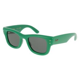 Ray-Ban 0RB4940 WAYFARER PUFFER | Unisex-Sonnenbrille | Fassung: Vollrand, Quadratisch, Kunststoff, Grün | Glasfarbe: Grau