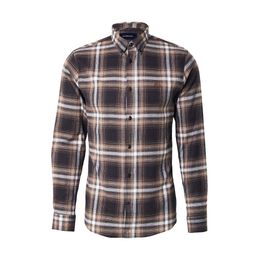 LINDBERGH Hemd Herren Gr&ouml;&szlig;e S braun / dunkelbraun / wei&szlig;
