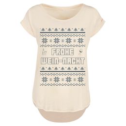 F4NT4STIC Long Cut T-Shirt Frohe Wein-Nacht in Whitesand | Gr.: XL