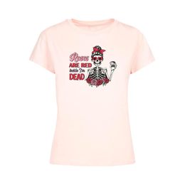 F4NT4STIC Ladies Box Tee Anti Valentinstag Roses are red in pink | Gr.: XS