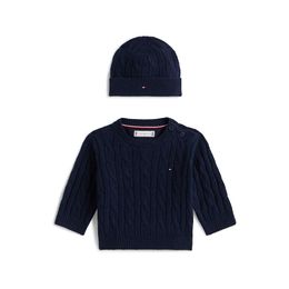 Tommy Hilfiger Set: Pullover und Mütze Jungen Größe 56 navy / rot / weiß