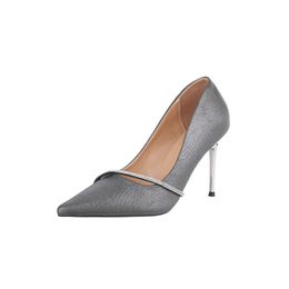 Ital-Design Pump in Schwarz und Silber | Gr.: 39