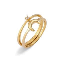Elli Ring 925 Sterling Silber in Gold | Gr.: 58
