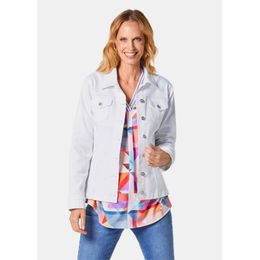 GOLDNER Kurzgr&ouml;&szlig;e: Jeansjacke Zeitlose Jeansjacke mit tollen Details in wei&szlig; | Gr.: 21