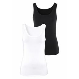 Vivance Tanktops aus Baumwoll-Stretch Damen Gr&ouml;&szlig;e XS/S schwarz / naturwei&szlig;